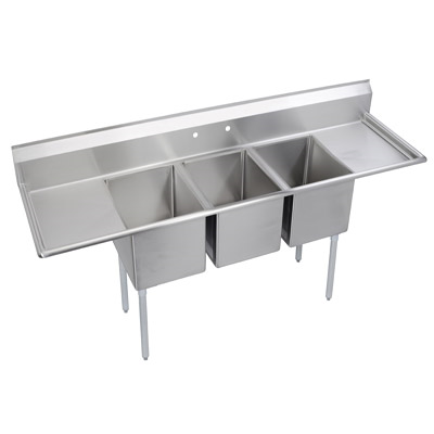 GSW Three-Compartment Sink - Durable 90x24x45" Design | Charlie's Fixtures